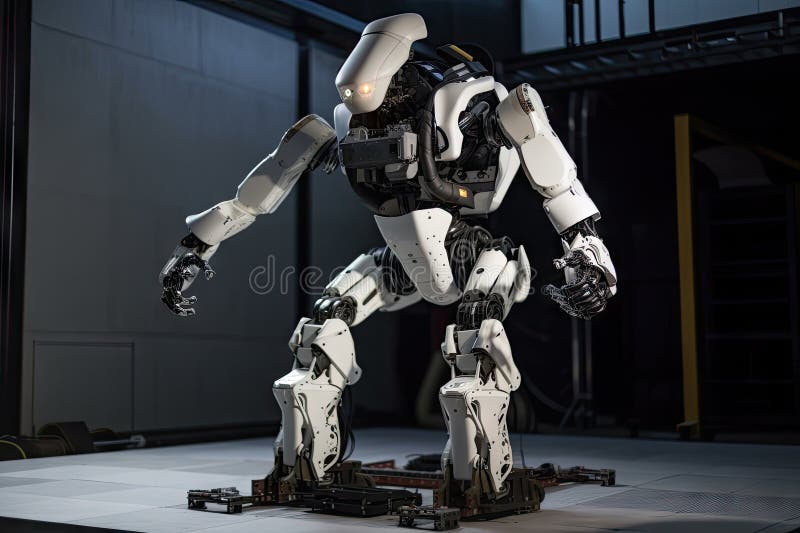 Robot Moving through Simulated Environment, Performing Programmed ...