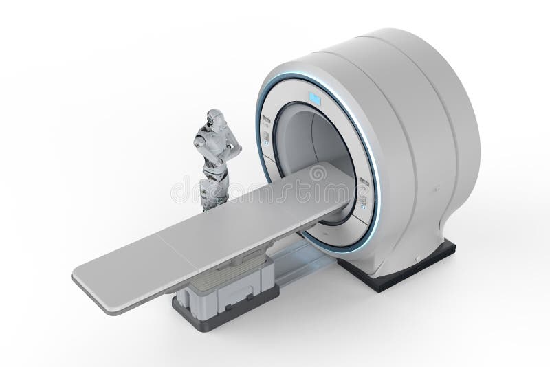 Robot with Mri Scan Machine Stock Illustration - Illustration of ...
