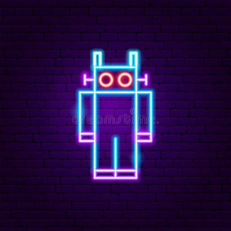 Robot Neon Icon. Elements of Space Set Stock Illustration ...