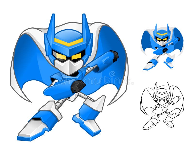 Ninja Cartoon Character Ready To Fight Without Weapon. Stock Vector ...