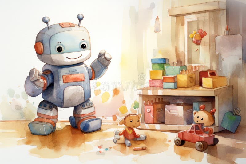 Robot - Nursery Illustrations. AI Generated Stock Illustration ...
