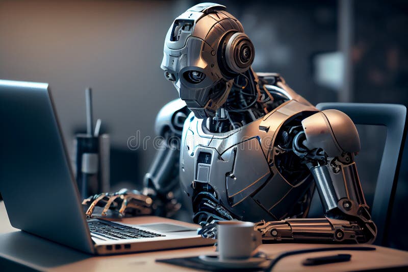 Robot Online Assistance and Machine Customers Support Stock ...