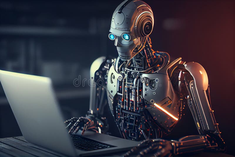 Robot Online Assistance and Machine Customers Support Stock ...