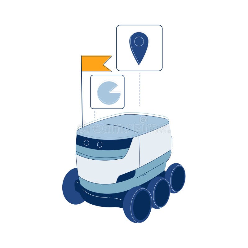 Robot Online Delivery Service with Automatic Machine Vector ...