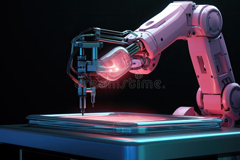 Robot Operating Laptop Computer 3d Model Robotic Arm Performing Surg ...