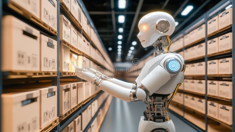 Robot Organizes Packages Efficiently in a Factory Warehouse during ...