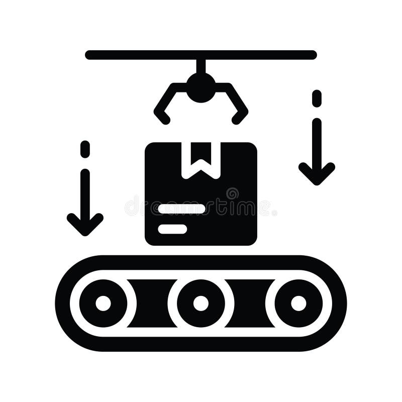 Robot Packaging Vector Solid Icon Design Illustration. Product ...
