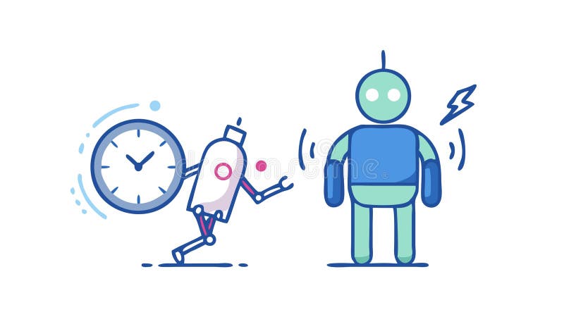 Robot in Pain with Timer, AI Breakdown and System Errors, Vector Design ...