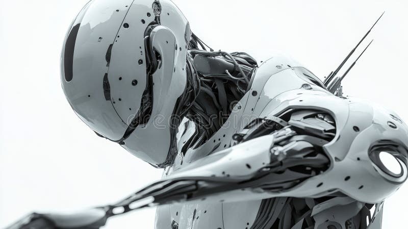 A Robot with a Pair of Scissors in His Hand Stock Illustration ...