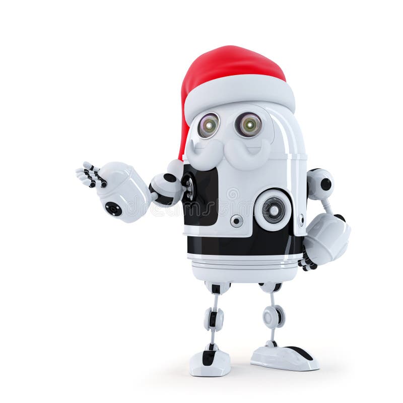 Robot Papá Noel Que Muestra El Objeto Invisible Stock de ilustración ...