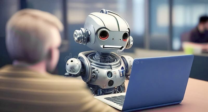 Team of Robots Working in a Hospital Setting. Generative AI Stock ...