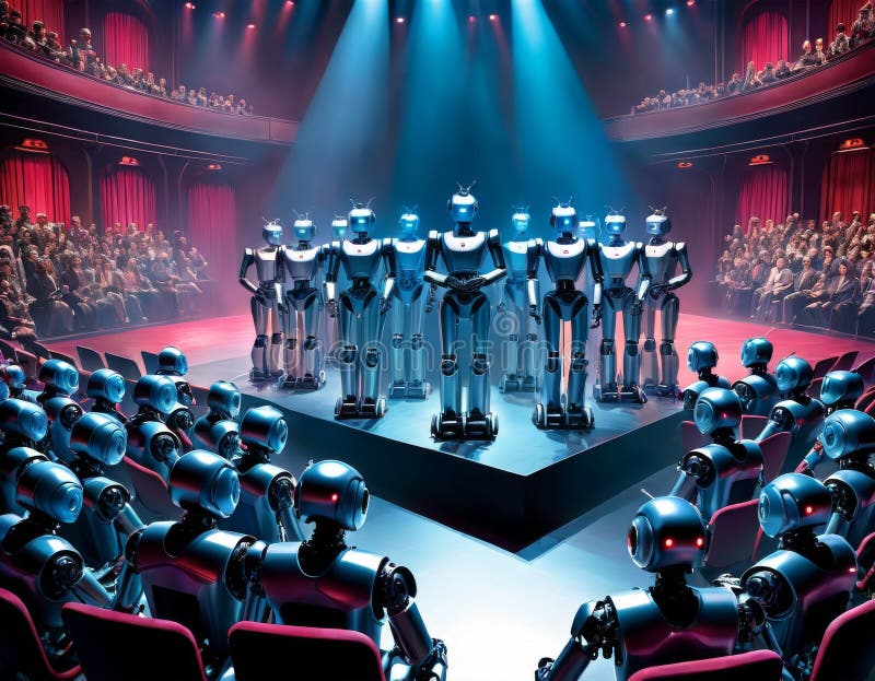 Robot Performance on Theater Stage Stock Photo - Image of robots ...