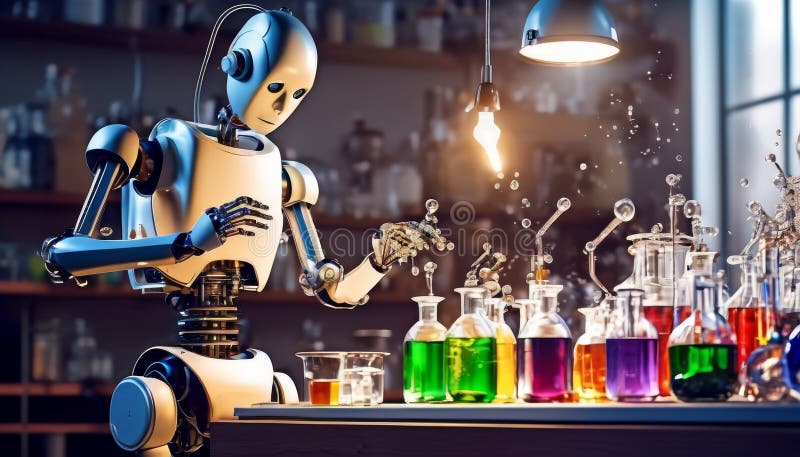 Robot Performing Chemical Experiments Stock Image - Image of laboratory ...