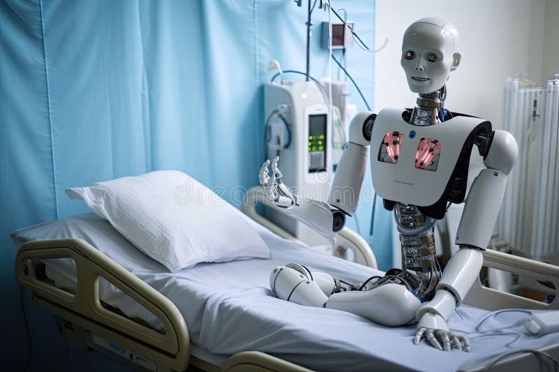 Robot, Performing Delicate on Human Patient Stock Illustration ...