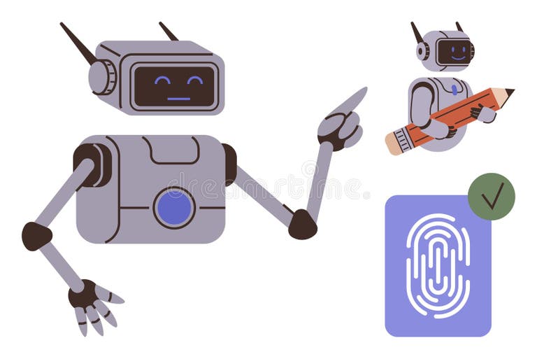 Robot Performing Tasks with Pencil and Fingerprint Technology for ...
