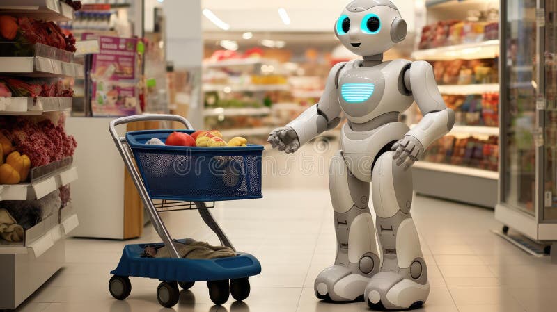 Robot Personal Assistant Helps Man Stock Image - Image of patient ...