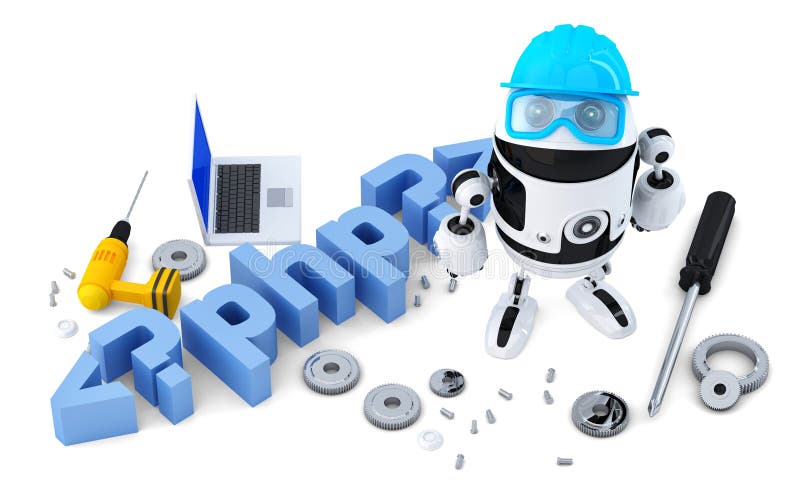 Robot with WWW Sign. Website Building or Repair Concept Stock ...