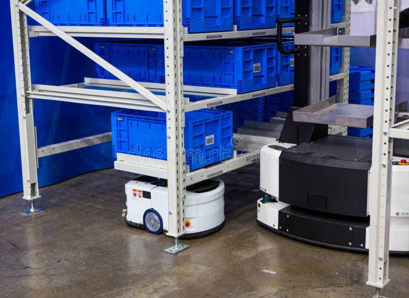 Robot Picking Materials from Rack Stock Photo - Image of robotic ...