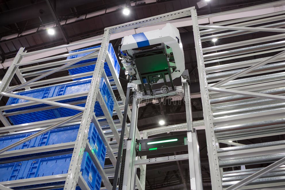 Robot Picking Materials from Rack Stock Image - Image of machinery ...