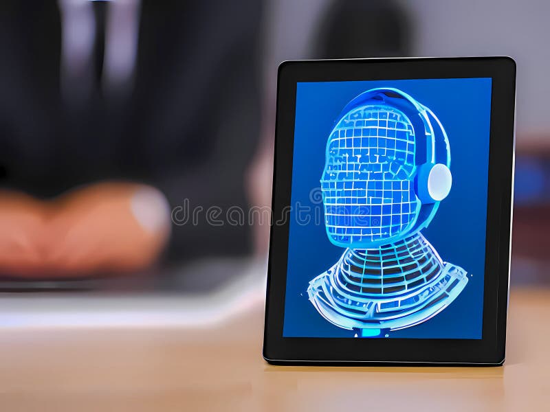 Robot Picture in a Digital Frame Stock Illustration - Illustration of ...