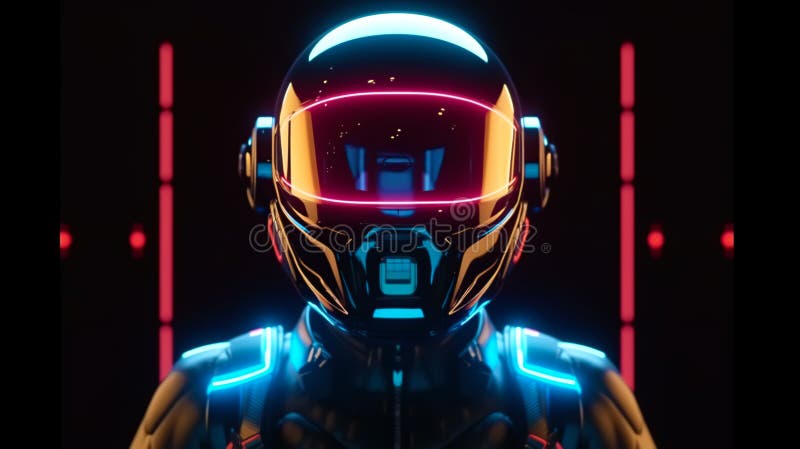 Robot Pilot of the Spaceship of the Future Stock Illustration ...