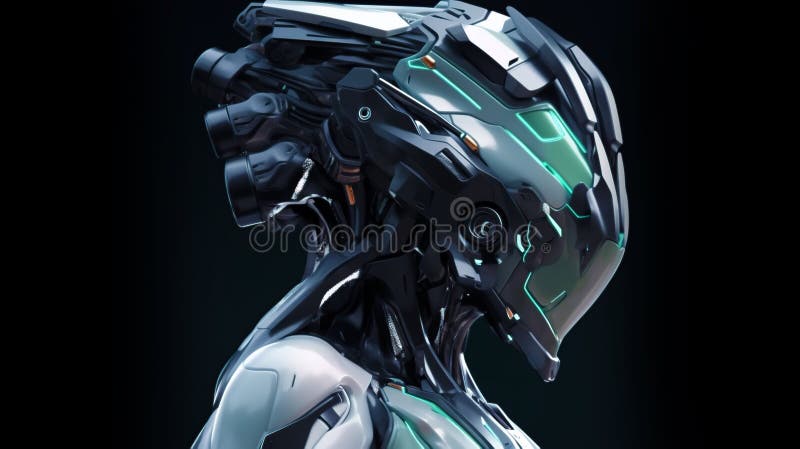 Robot Pilot of the Spaceship of the Future Stock Illustration ...