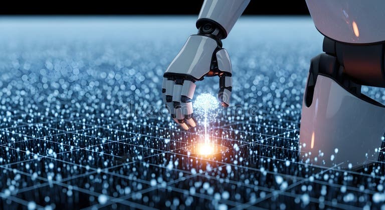 A Robot Planting a Digital Seed that Grows into a Data Plant, a ...