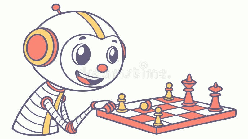 Robot Playing Chess - Advanced AI Strategy and Logic, Vector Design ...