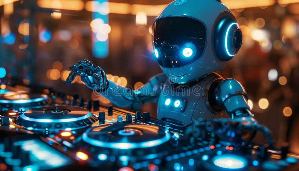 A Robot is Playing a DJ Set with a Keyboard by AI Generated Image Stock ...