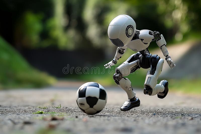 Robot Playing Soccer stock image. Image of athleticism - 313410709