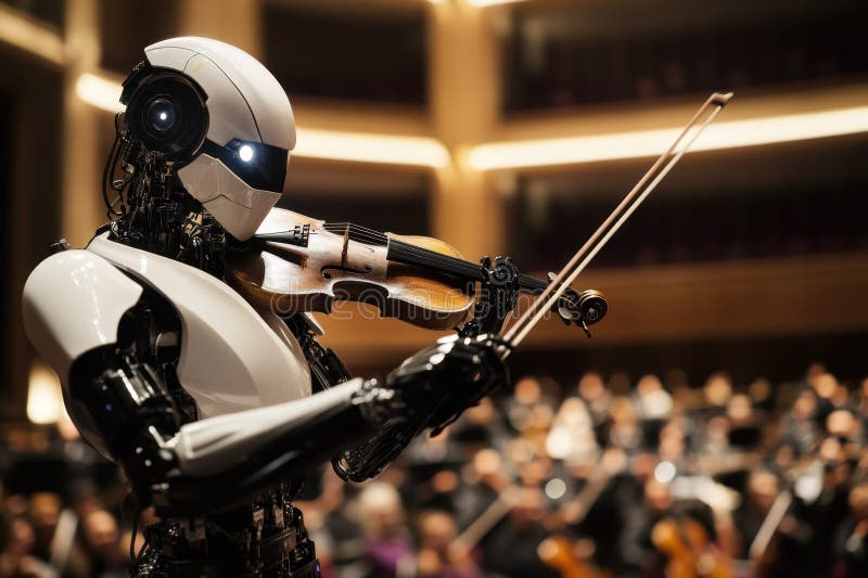 Robot Violinist Performs with Orchestra in a Concert Hall Setting at ...
