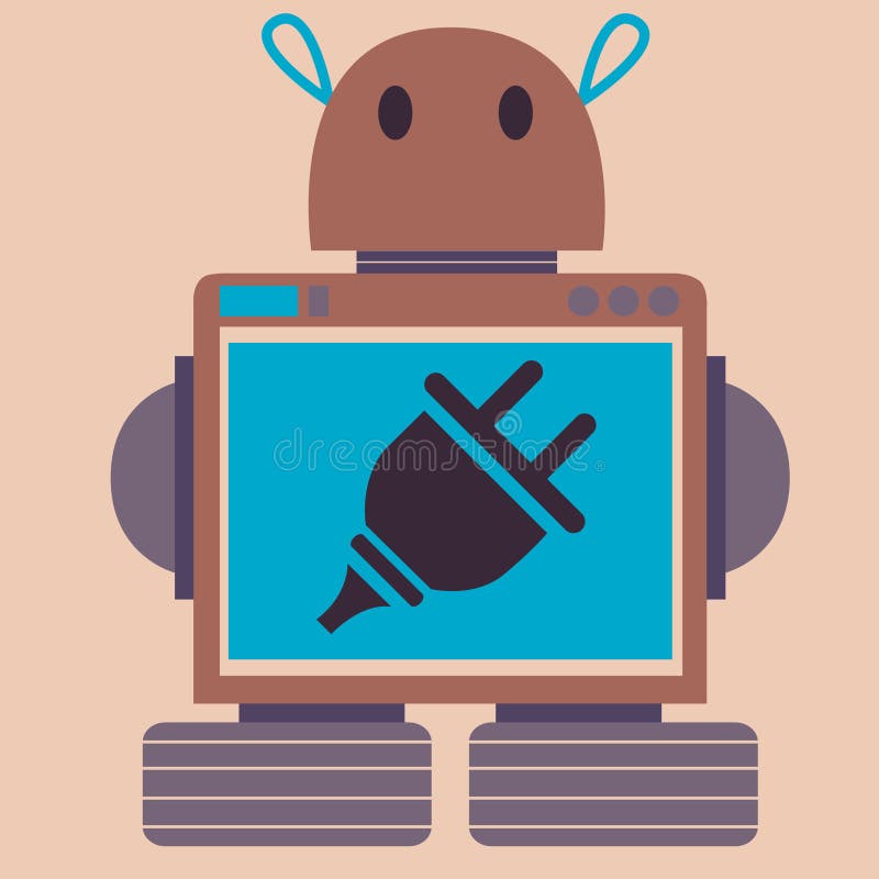 Robot Cute Mascot Design Illustration Stock Vector - Illustration of ...