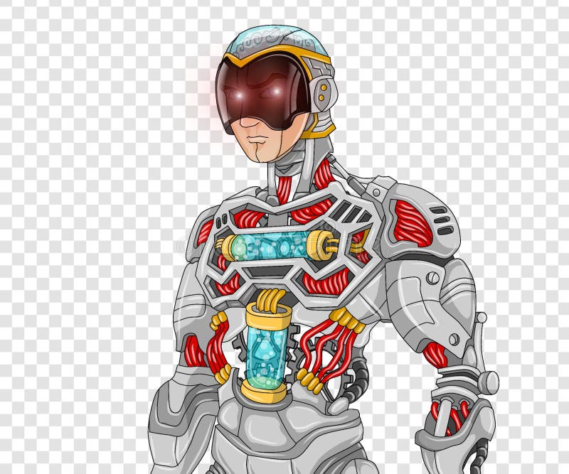 Robot Png Transparent Background,humanoid Cyborg on Comic Style Stock ...