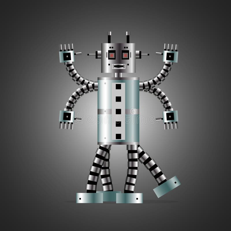 Robot poderoso stock de ilustración. Ilustración de fondo - 124283289