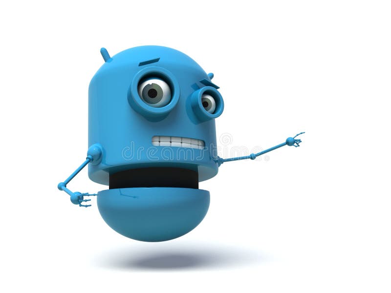 Cute Robot Pointing On Something Stock Illustration Illustration Of