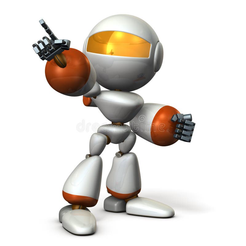 Robot is pointing a target stock illustration. Illustration of child ...