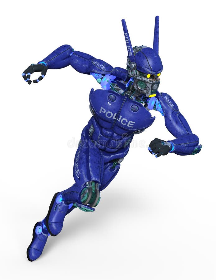 Robot police stock illustration. Illustration of body - 107099550