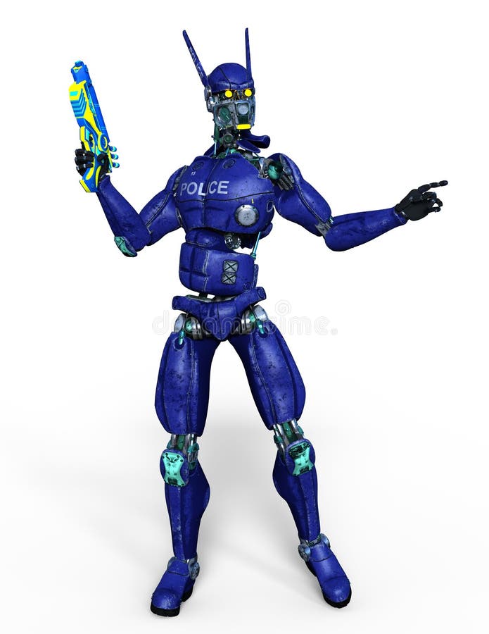 Robot police stock illustration. Illustration of robotics - 107099651