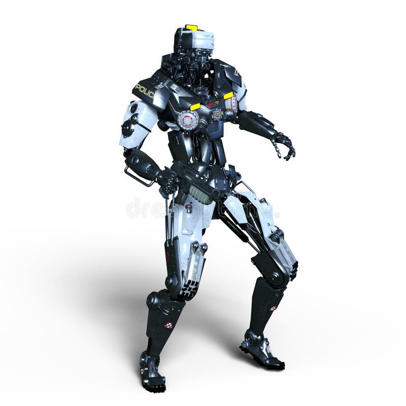 Robot police stock illustration. Illustration of metal - 73716613