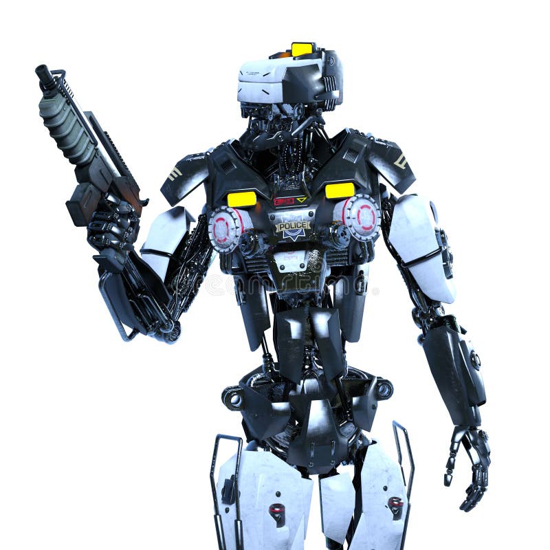 Robot police stock illustration. Illustration of technology - 73716668