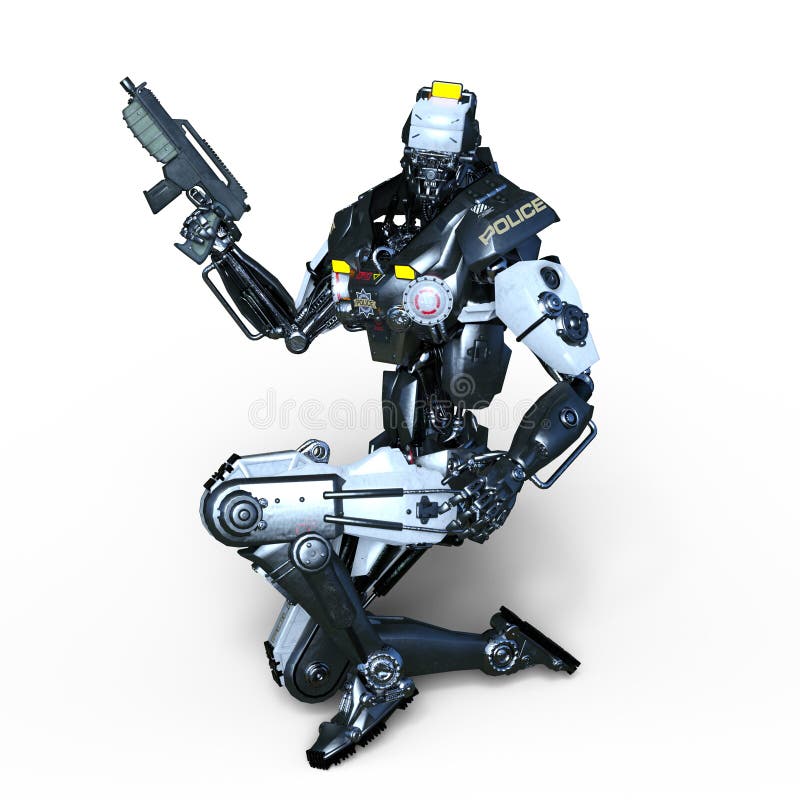 Robot police stock illustration. Illustration of technology - 73716691