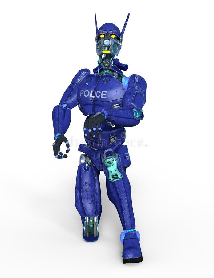 Robot police stock illustration. Illustration of artificial - 107099526