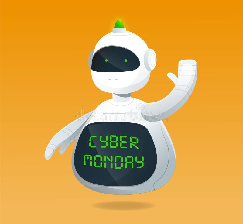 Fun Kid Robot Poster for AI Technology Banner. Stock Illustration ...