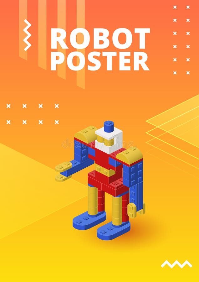 Robot Poster for Print and Design. Vector Illustration. Stock Vector ...