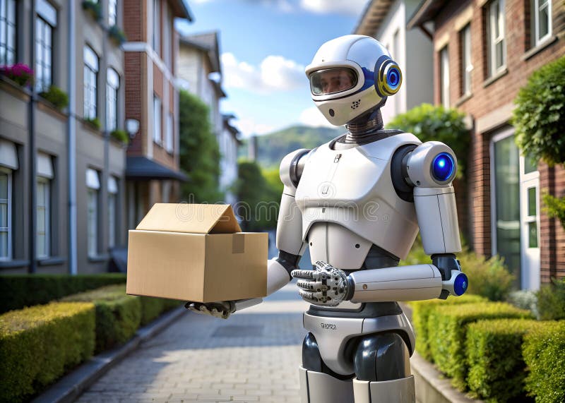Robot postman. stock illustration. Illustration of military - 317371697