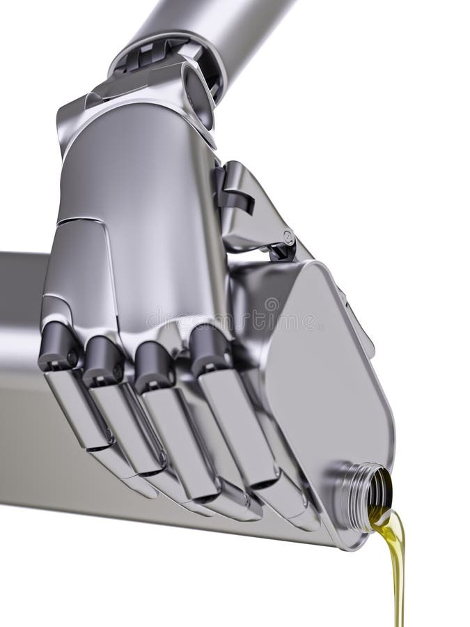 Robot Pouring Engine Oil 3d Illustration Stock Illustration ...