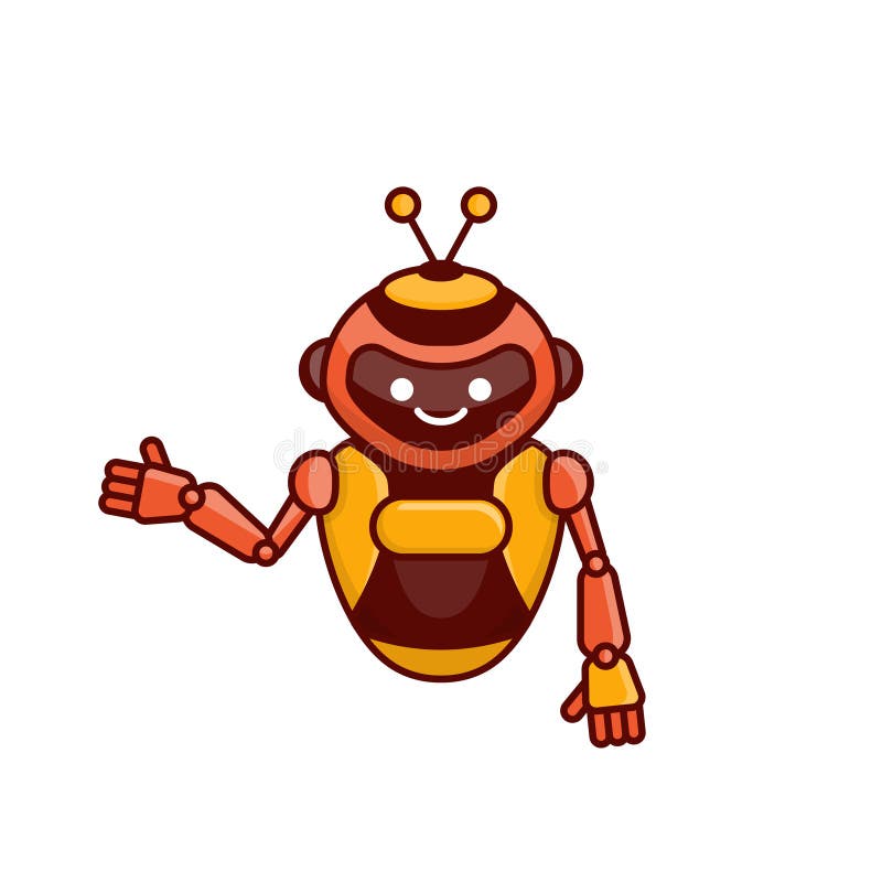 Robot Presenting or Welcoming Gesture Vector Illustration. Cute Robot Cartoon Illustration ...
