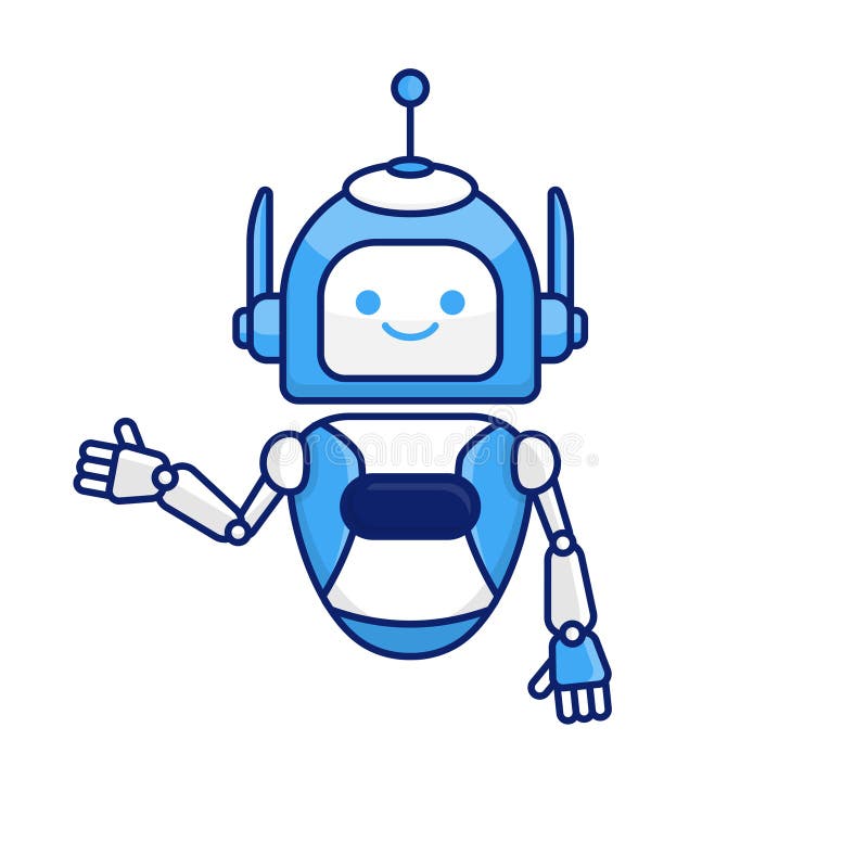 Robot Presenting or Welcoming Gesture Vector Illustration. Cute Robot ...