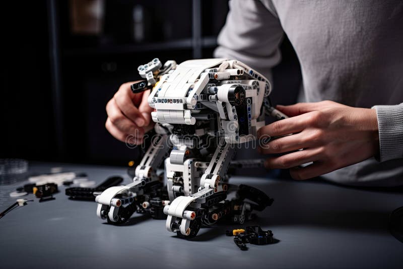 Robot, in the Process of Being Programmed, with the Programmer Making ...