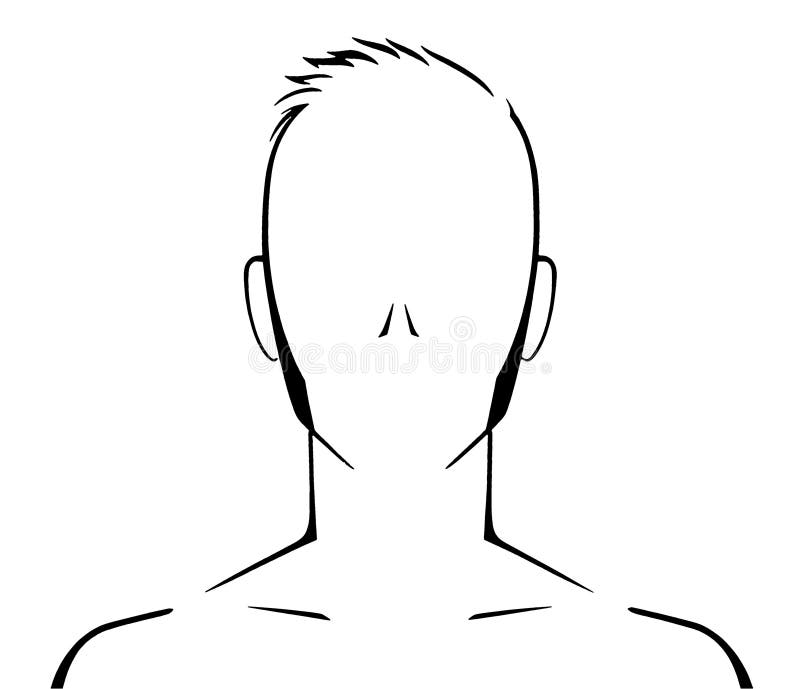 Robot Profile Outline Drawing Front-view Stock Illustration ...